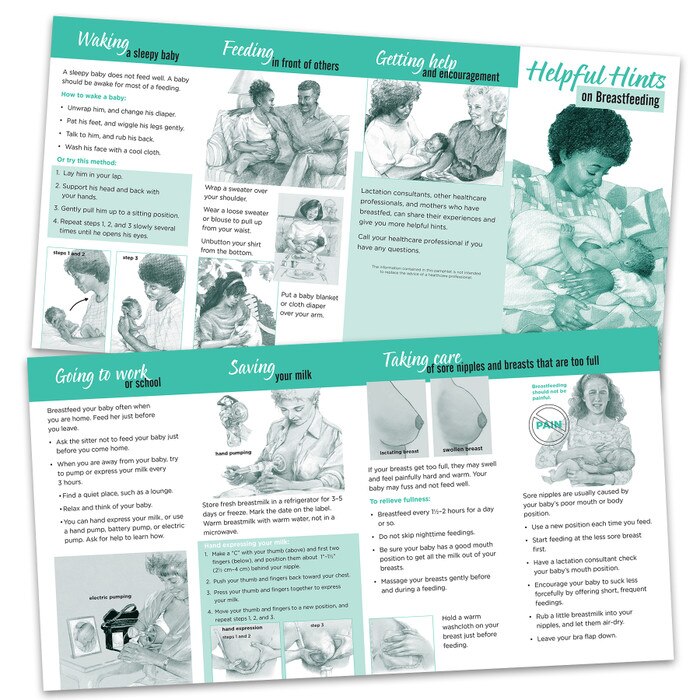 Breastfeeding: Helpful Hints Pamphlet | Childbirth Graphics