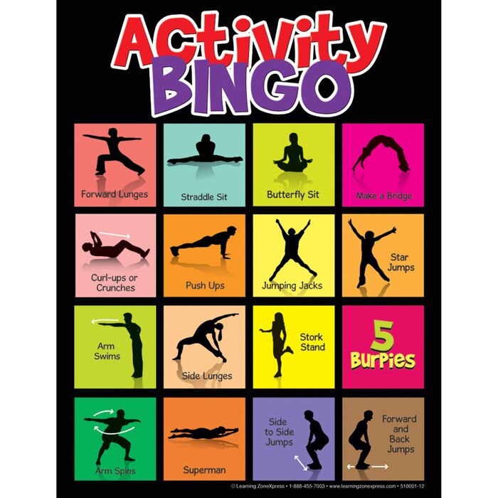 Physical Activity Bingo For Health Education | Health Edco