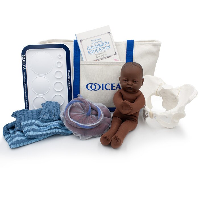 ICEA Childbirth Educator Tool Kit With Dark Brown Foetal Model